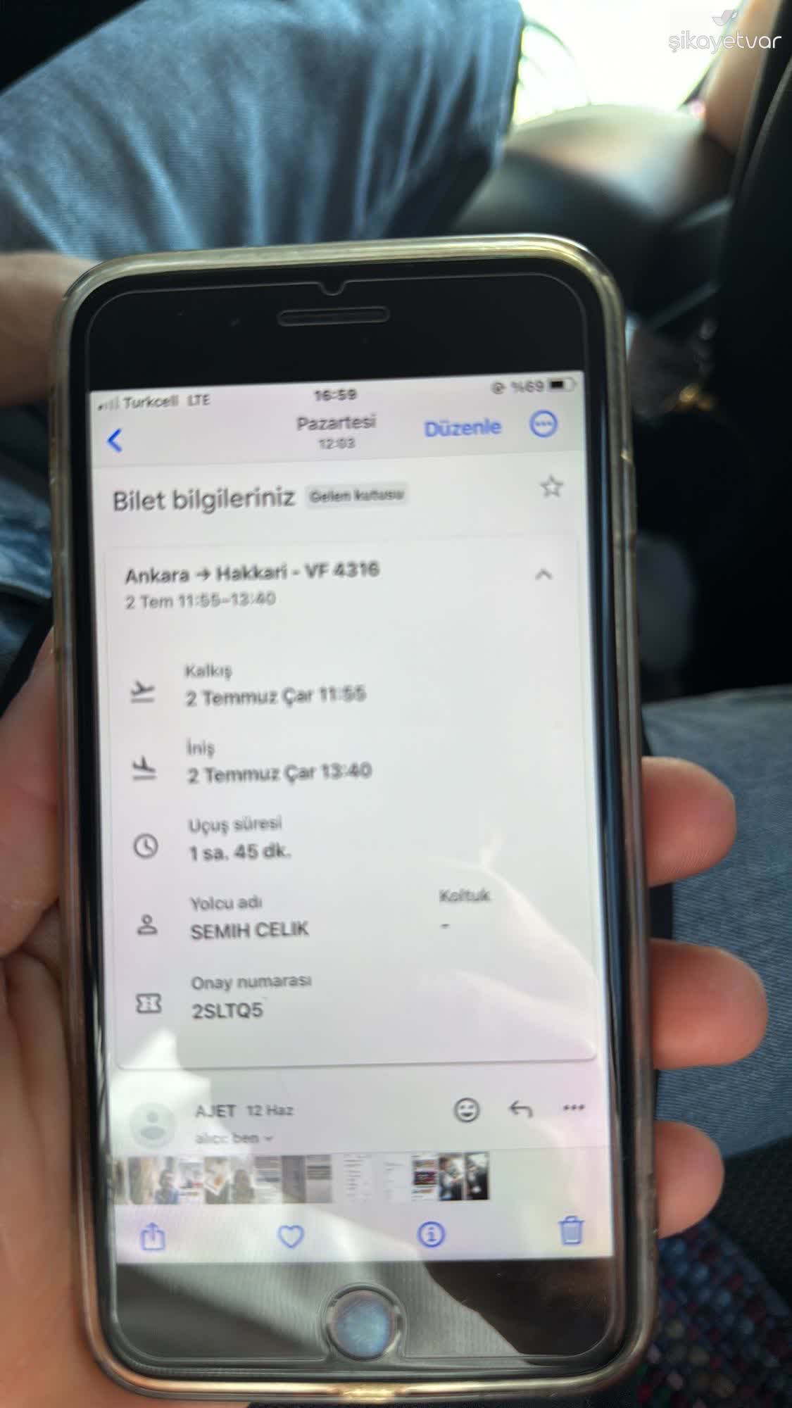 AJet Check-in Kapandı Denilerek Uçağa Alınmadık, Karayoluyla Gitmek ...