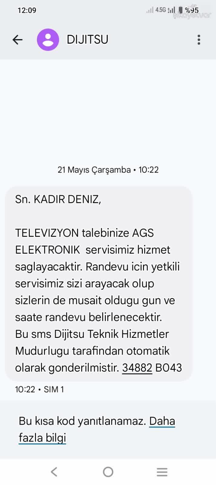Dijitsu 55' LED TV Ana Kart Arızası Ve Servis İlgisizliği - Şikayetvar