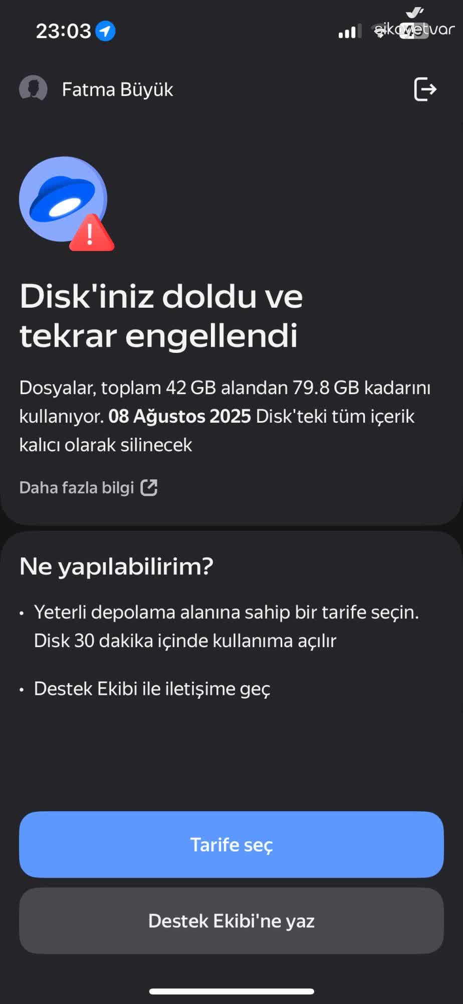 Yandex Disk Hesabım Engellendi Fotoğraflarıma Ulaşamıyorum - Şikayetvar