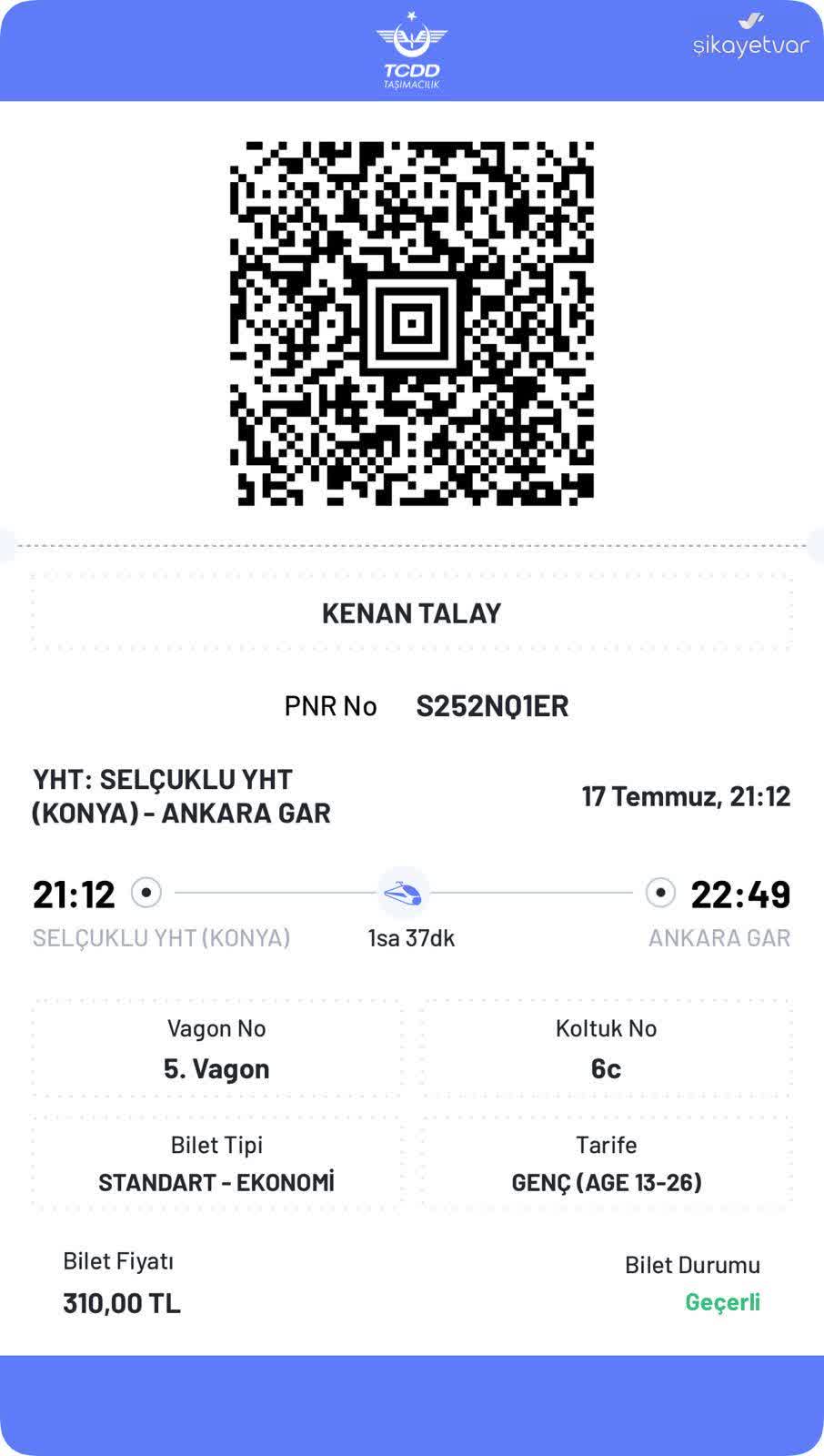 TCDD Dijital Kimlik Fotoğrafı İle Bilet Alımında Tutarsız Uygulama Ve ...