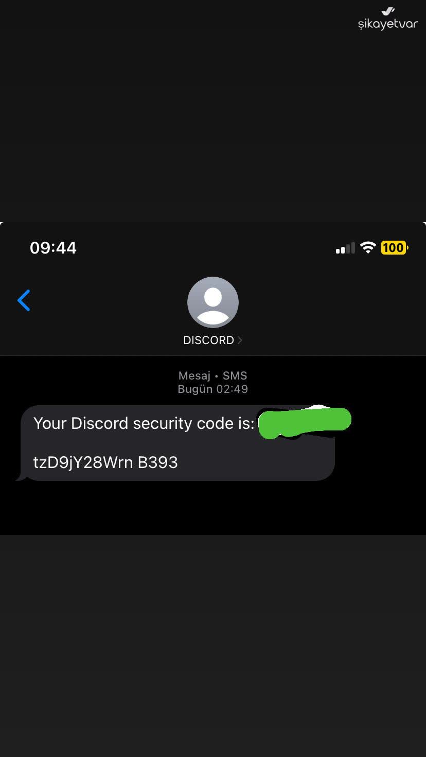 Discord Security Code Şikayeti - Şikayetvar