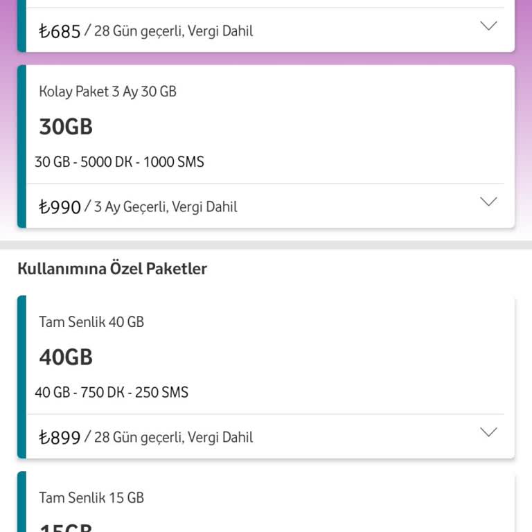 Vodafone Faturasız Paketler Şikayetleri - Şikayetvar
