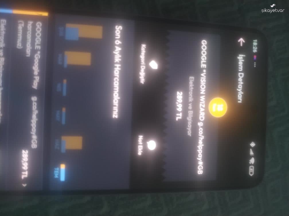 Google Pay Google Vision Wizard Adına İzinsiz Para Çekilmesi Ve ...