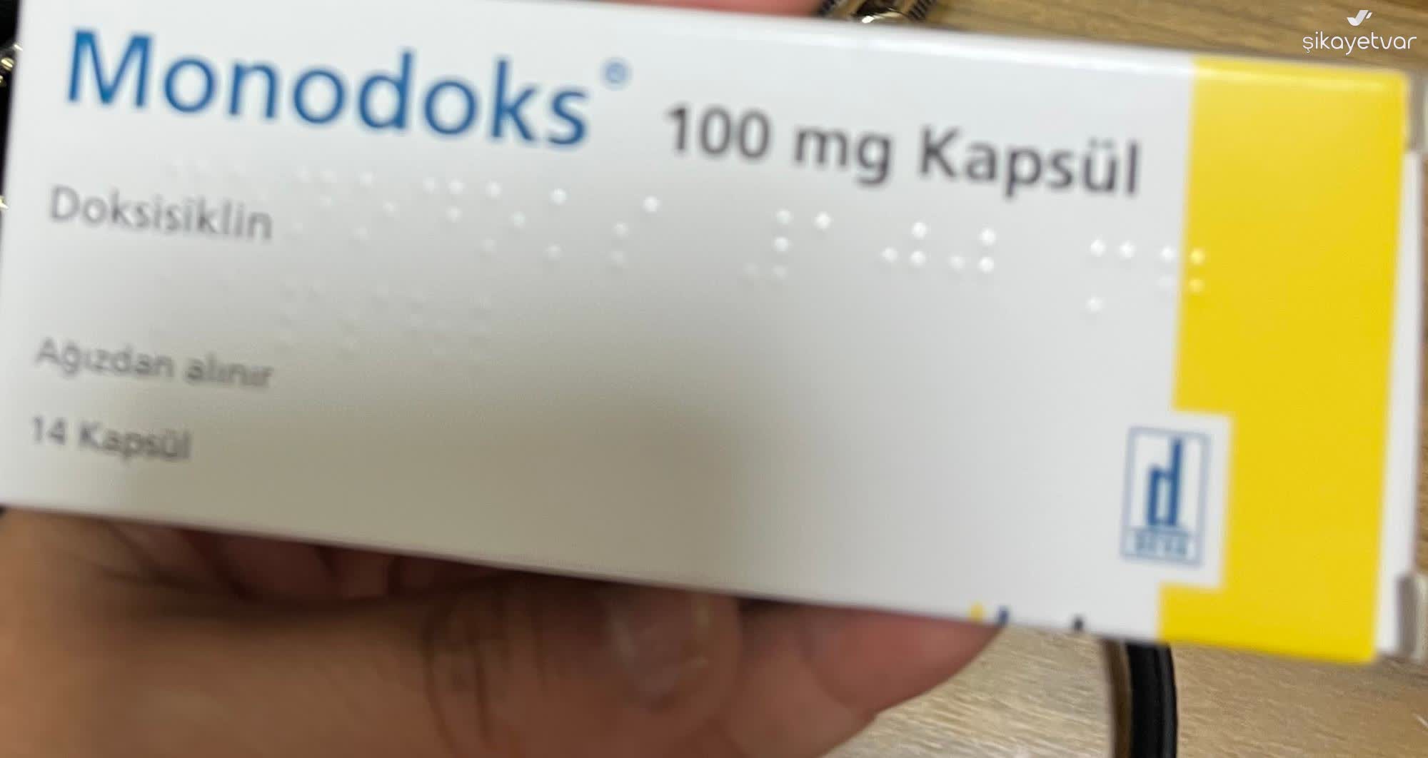 Deva İlaç Monodoks 100 Mg Antibiyotik Şikayeti - Şikayetvar