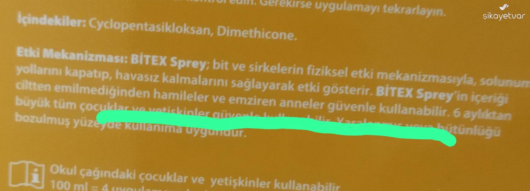 Deniz Pharma Bitex Bit Şampuanı Ve Spreyinde Yanıltıcı Bilgi! - Şikayetvar
