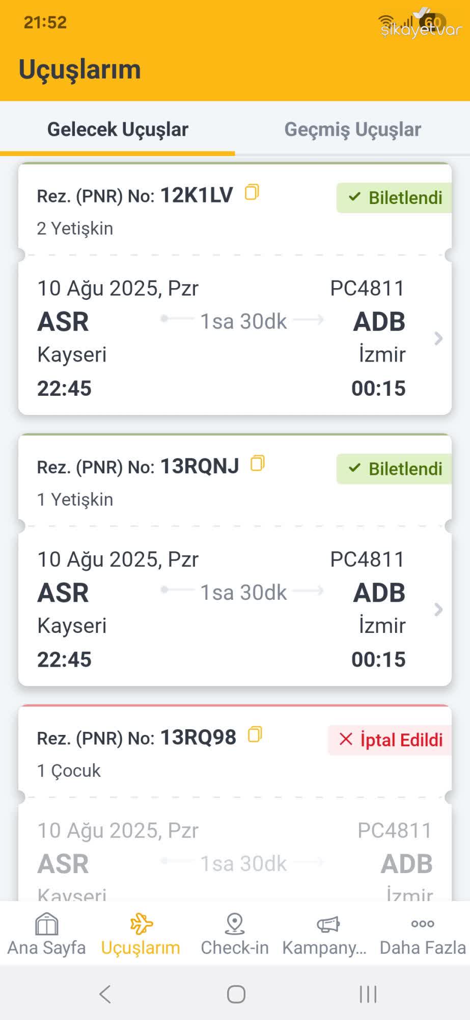 Pegasus'un Bilet Satış Ve Check-in Sistemindeki Tutarsızlık Mağduriyeti ...