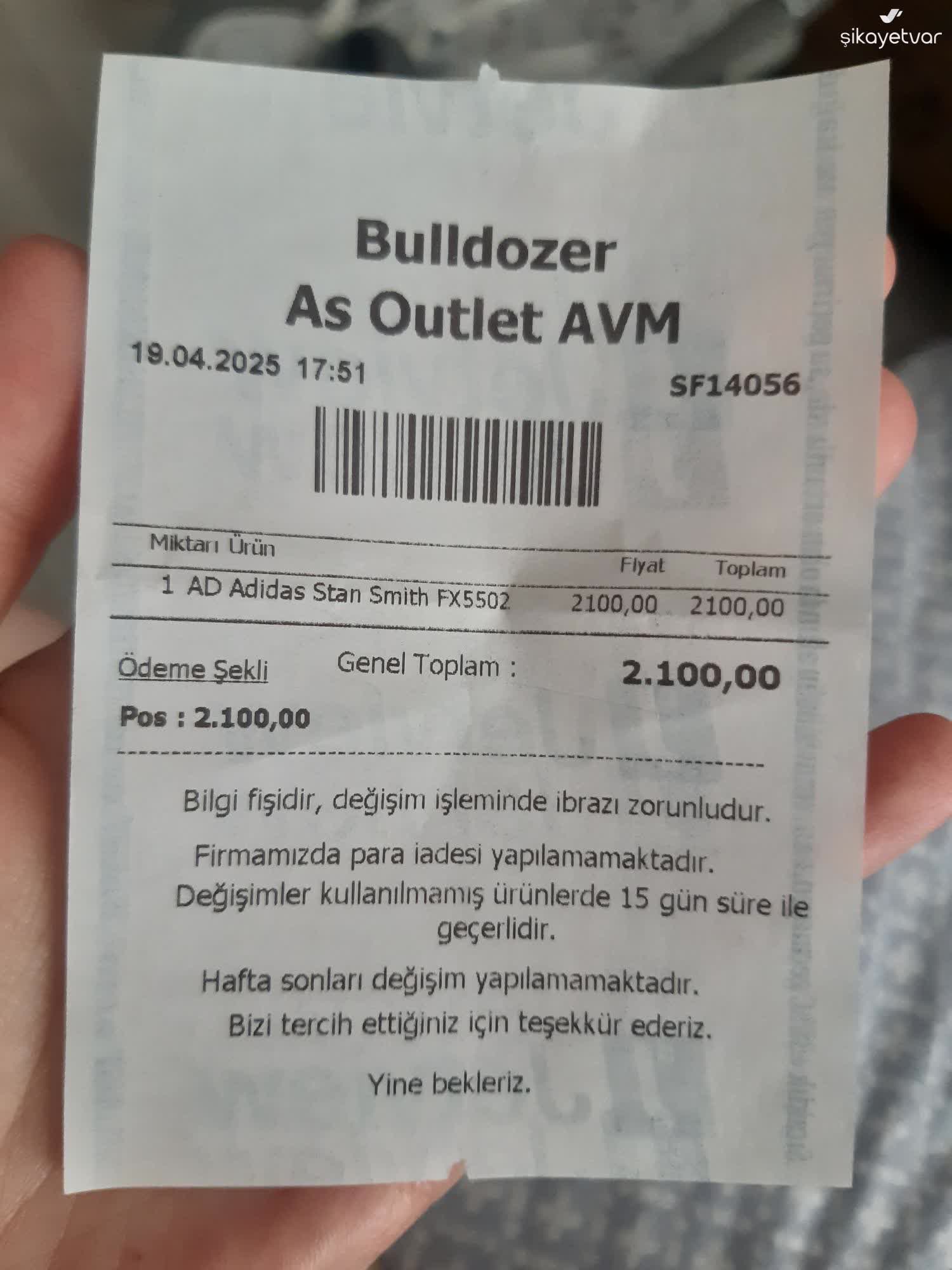 Adidas Stan Smith Ayakkabıda Kısa Sürede Açılma Sorunu - Şikayetvar