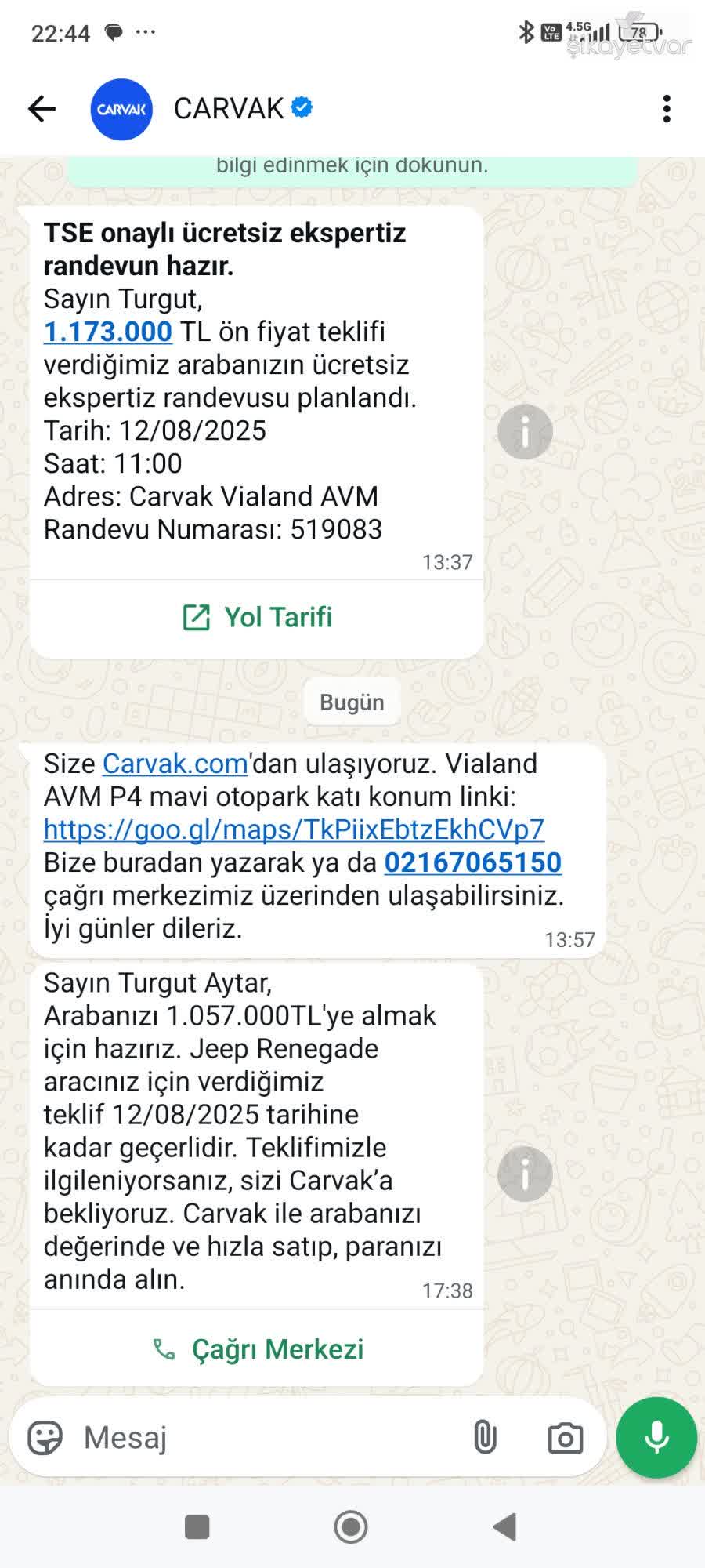 Carvak'tan Satışta Ön Fiyatın Sebepsiz Düşürülmesi Ve İletişim Sorunu - Şikayetvar