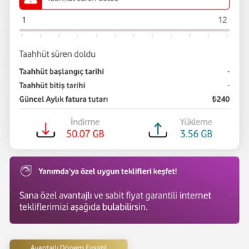 Vodafone Net Taahhütsüz Fatura Sözüne Rağmen Yüksek Tutarda Vodafone ...