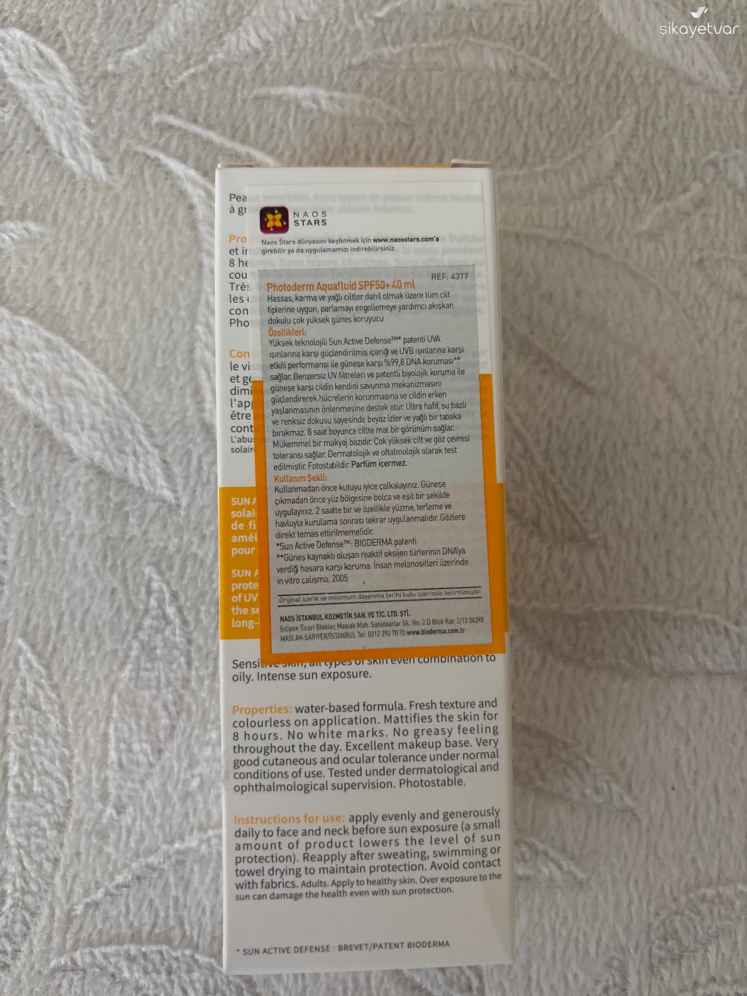 Fehlender Naos Star Code bei Bioderma Photoderm Aquafluide - Xolvie