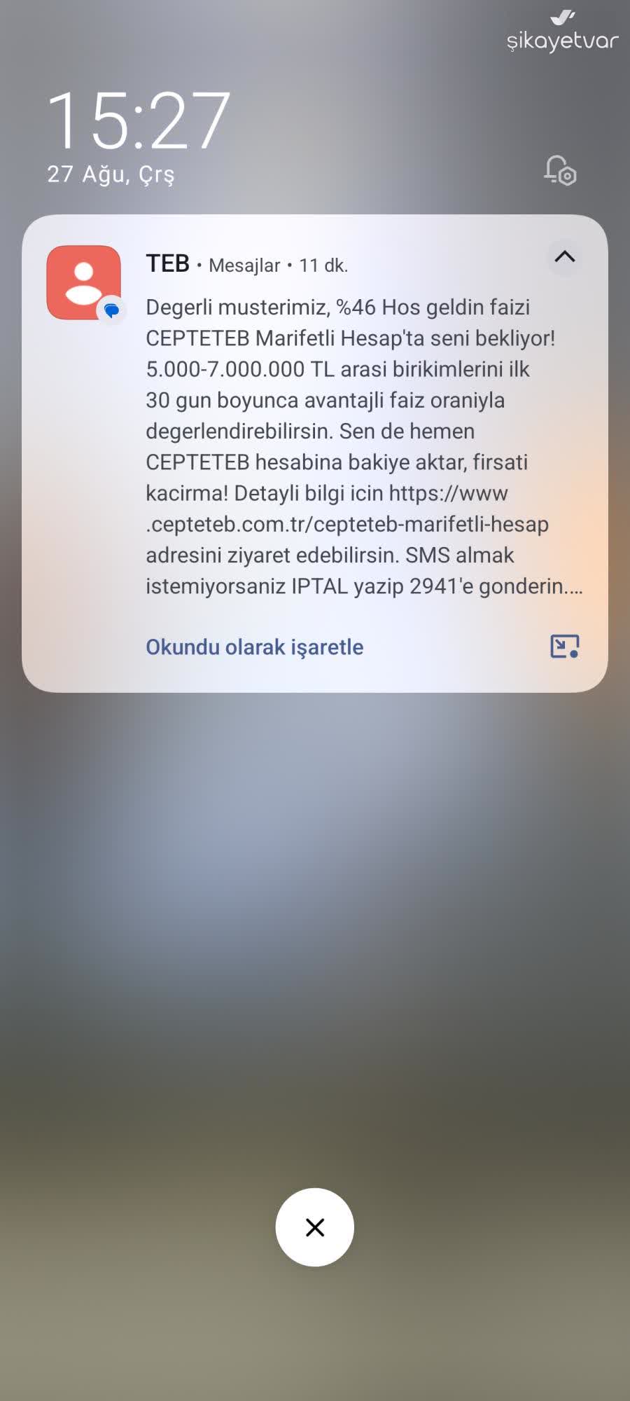 TEB Mobil Uygulamada Belirtilen Faiz Oranının Uygulanmaması Ve ...