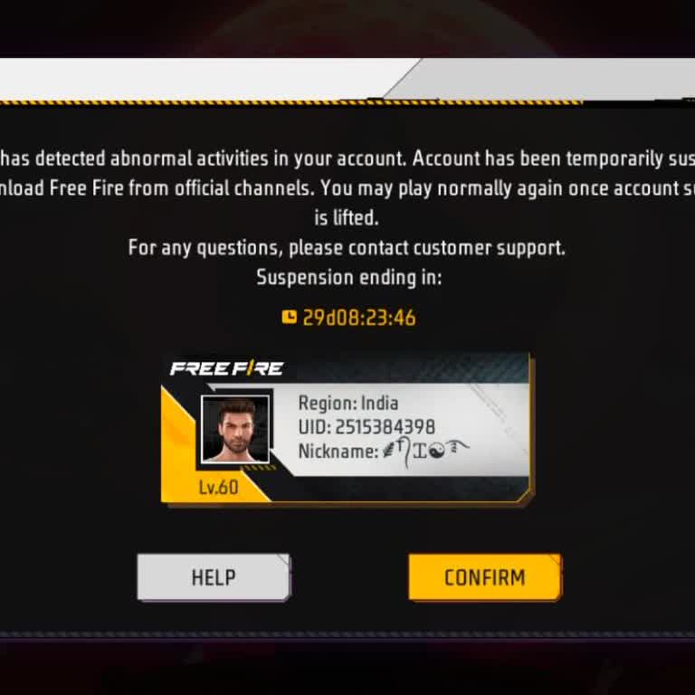 Garena Free Fire Free Fire Account Suspended Due to Reporting - Xolvie