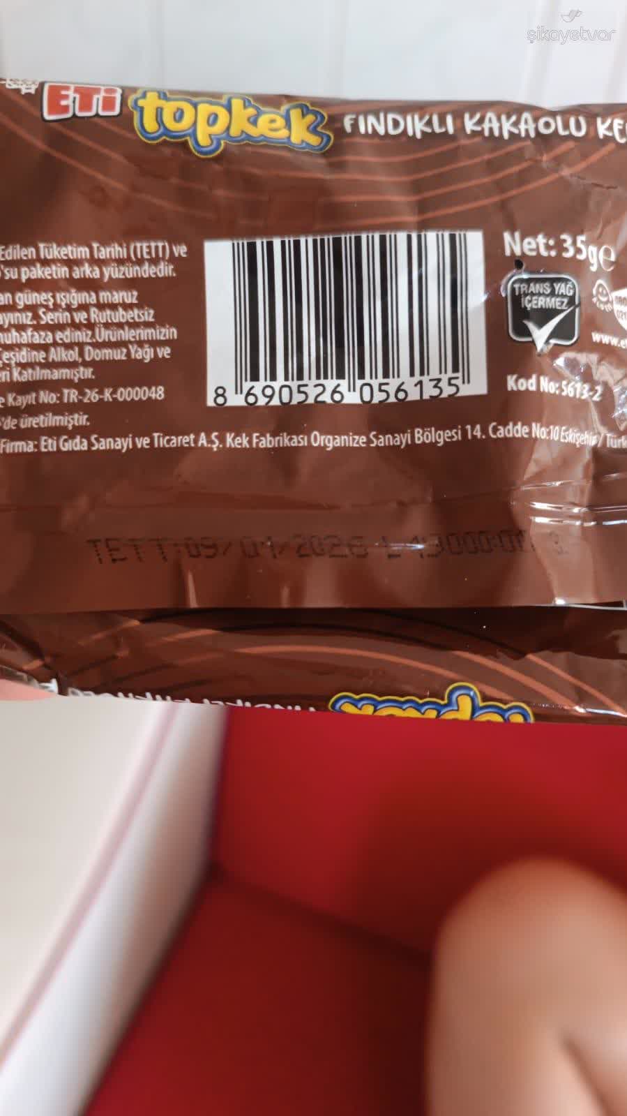 Eti Gıda Topkek Kakaolunun İçin Çıkan Madde - Şikayetvar