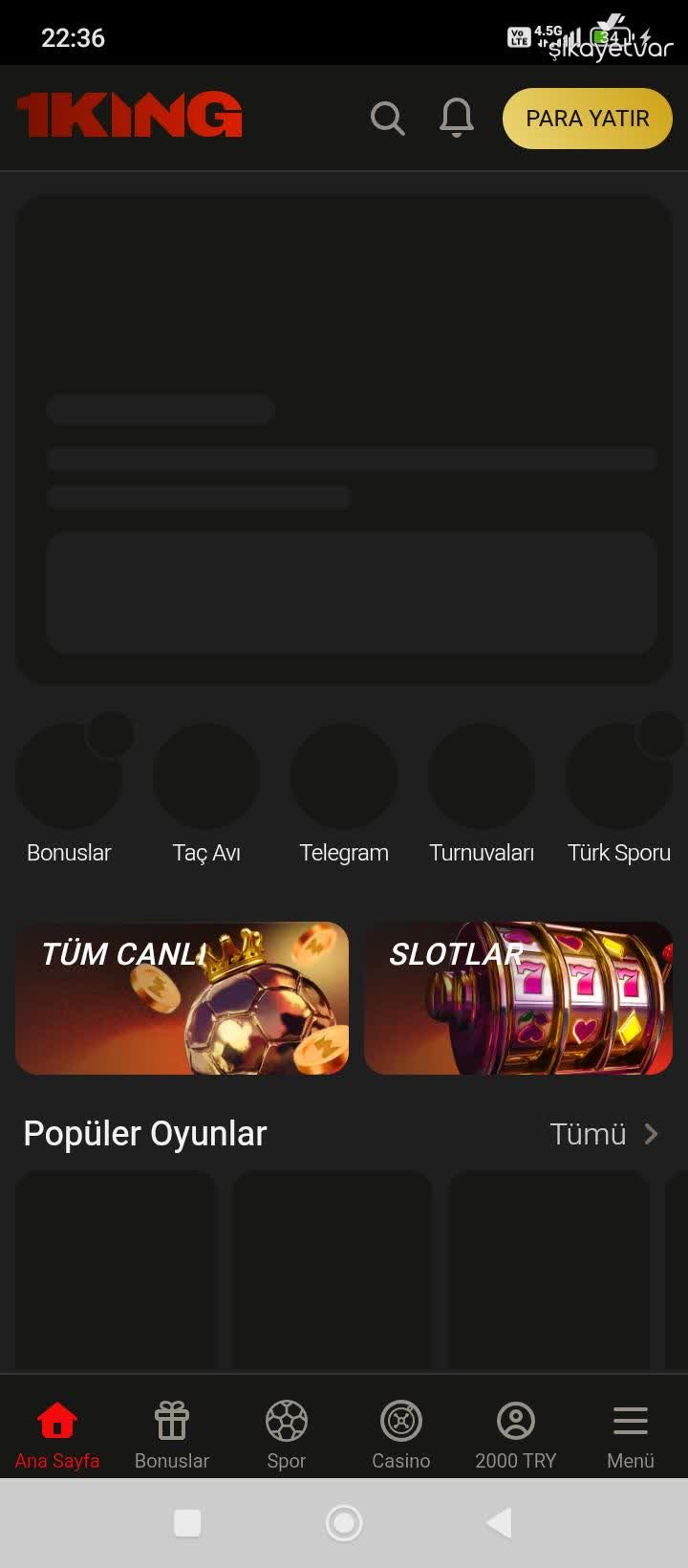 1King Yatırılan Bakiyenin Oyun Hesabında Görünmemesi Ve Kullanılamaması - Şikayetvar