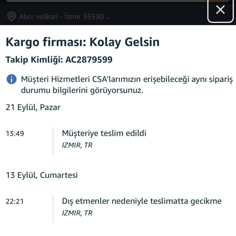 Kolay Gelsin Teslim Edilmediği Halde Teslim Edildi Gösterilen Siparişim ...