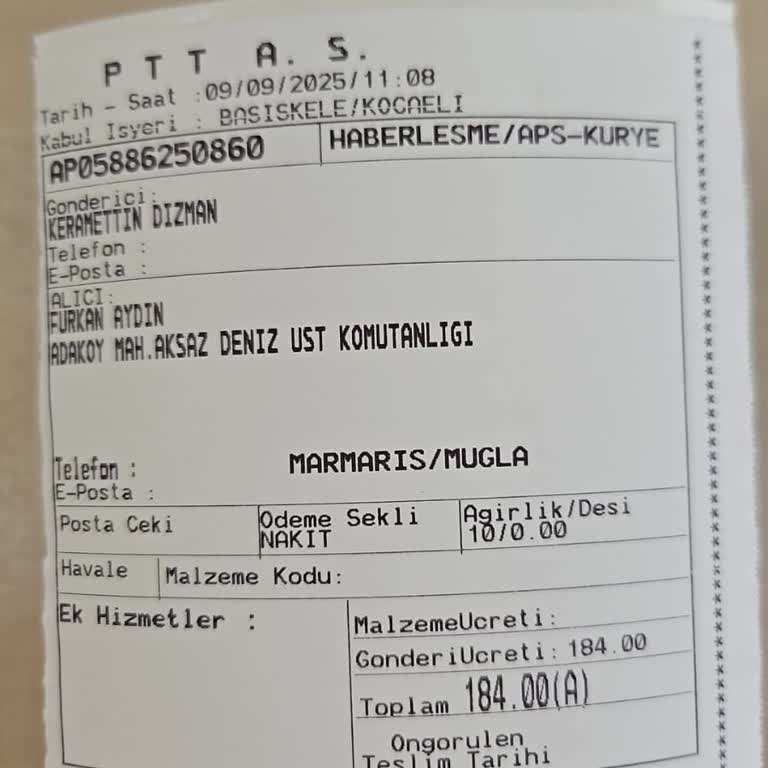 PTT Kargo İle Gönderdiğim Mektubun Teslimatında Gecikme Ve Yetersiz ...