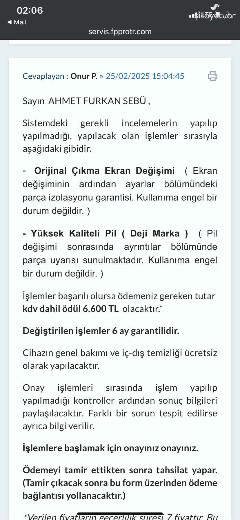 FPPRO Teknik Servis Yan Sanayi Parça Ve Eksik Hizmet Nedeniyle ...