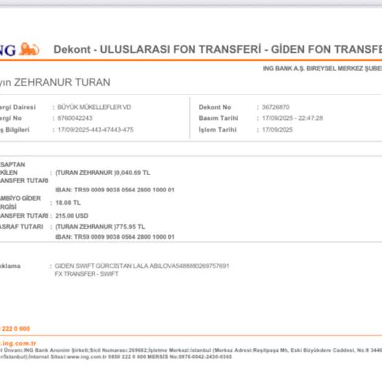 ING SWIFT Transferim Ulaşmadı, ING Bank'tan Çözüm Bekliyorum - Şikayetvar