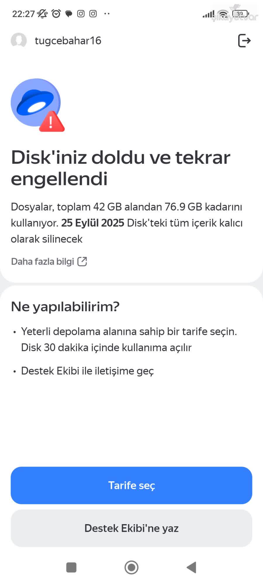 Yandex Disk Hesabım Aniden Engellendi, Kişisel Arşivim Kalıcı Olarak ...