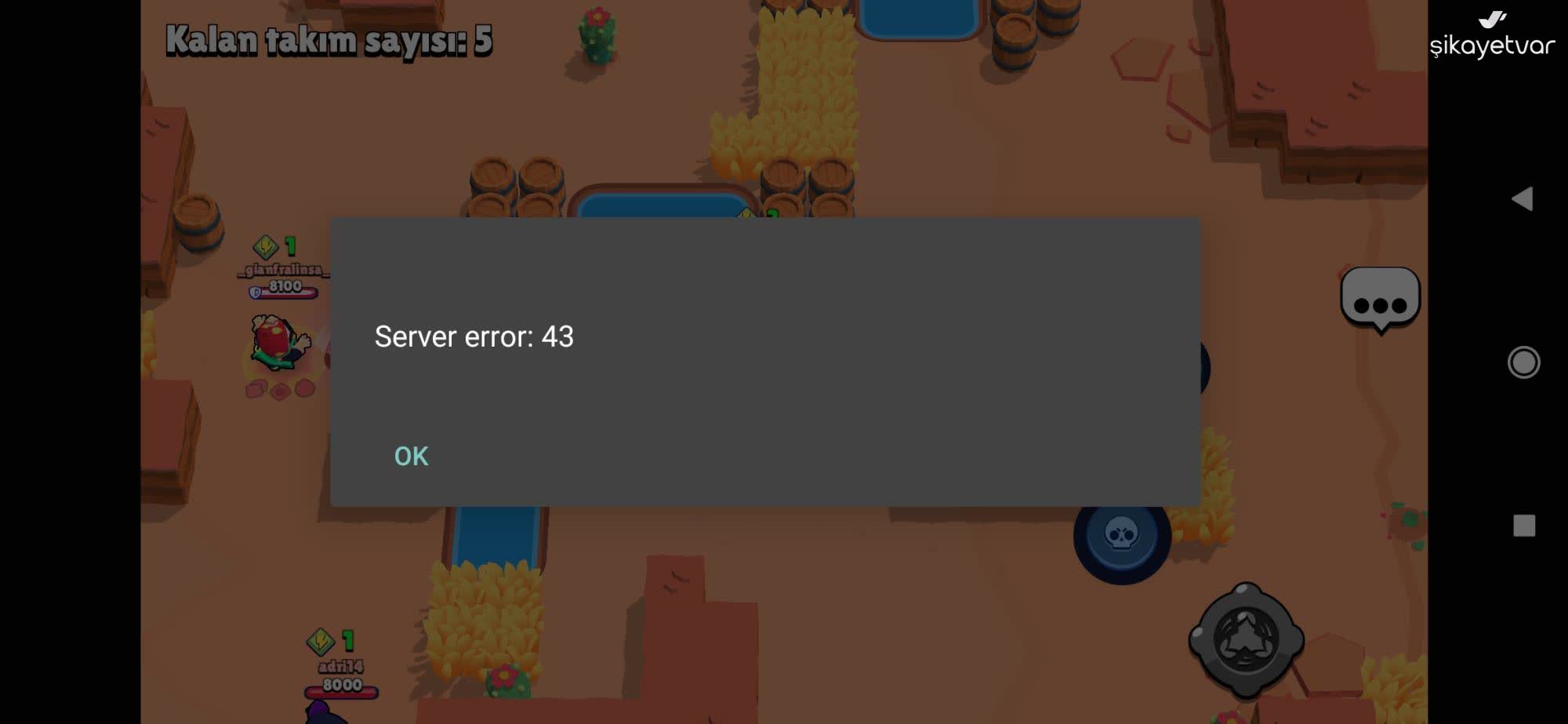 Brawl Stars'ta 'Error 43' Hatası Yüzünden Kupa Kaybı - Şikayetvar