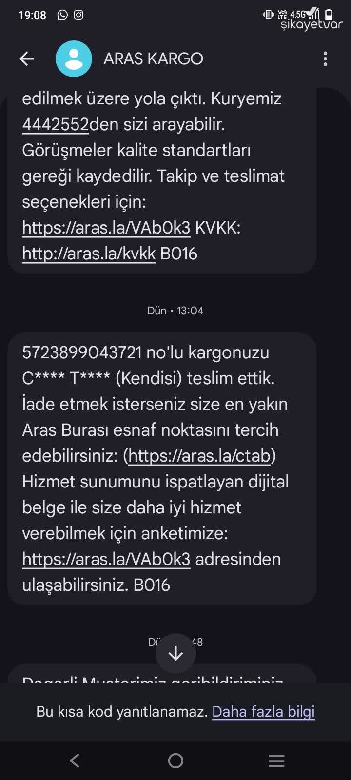 Aras Kargo Teslim Edilmediği Halde Teslim Edilmiş Gösterilen Kargom ...