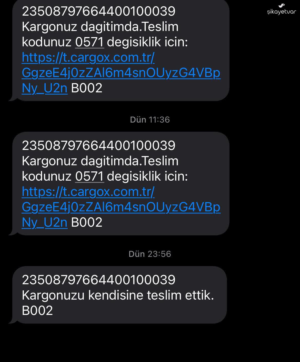 Cargo X Teslim Edilmediği Halde Teslim Edilmiş Gösterilen Kargo Ve ...