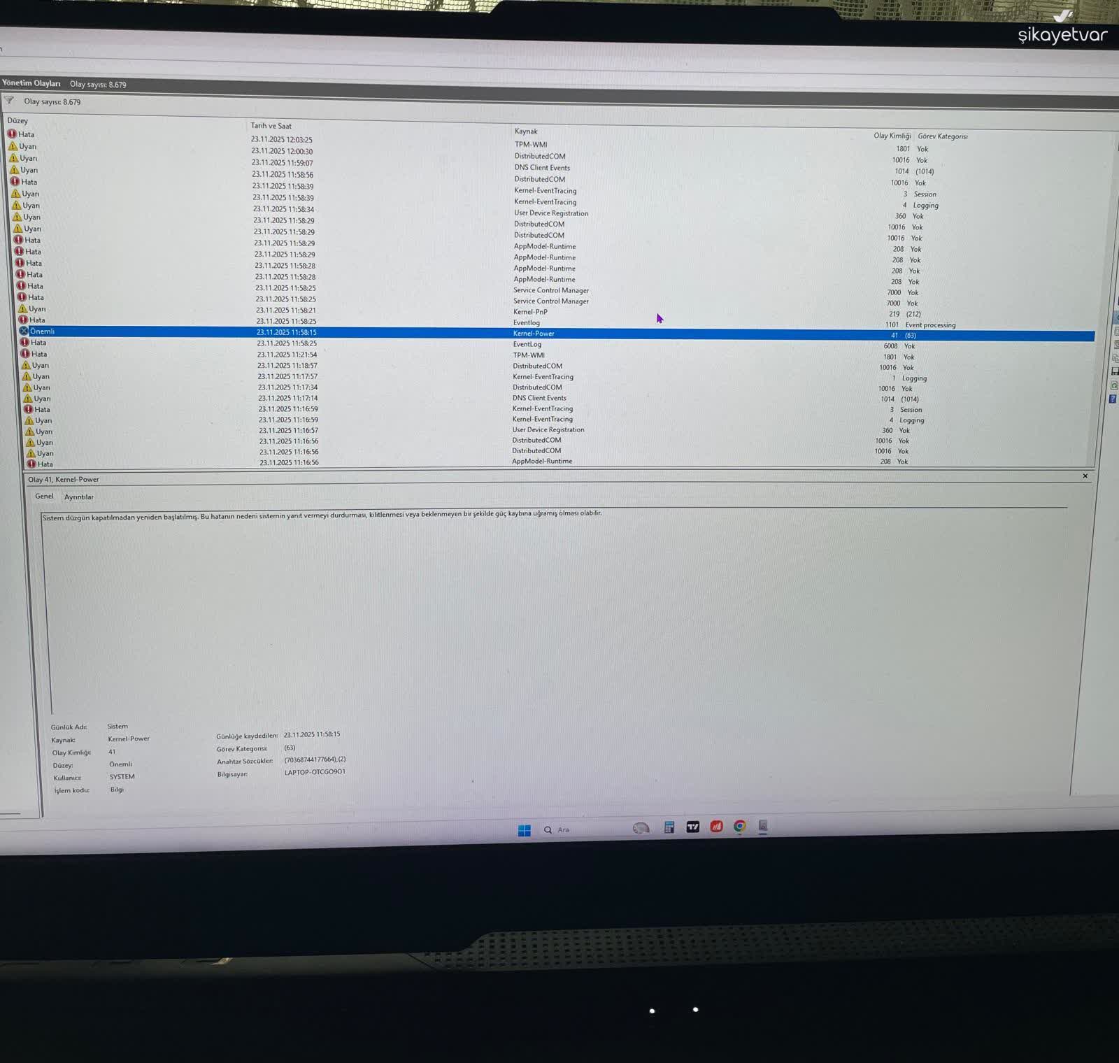 Teknorya Bilişim Teknik Servis Kernel Power 41 Hatasını Çözmüyor ...