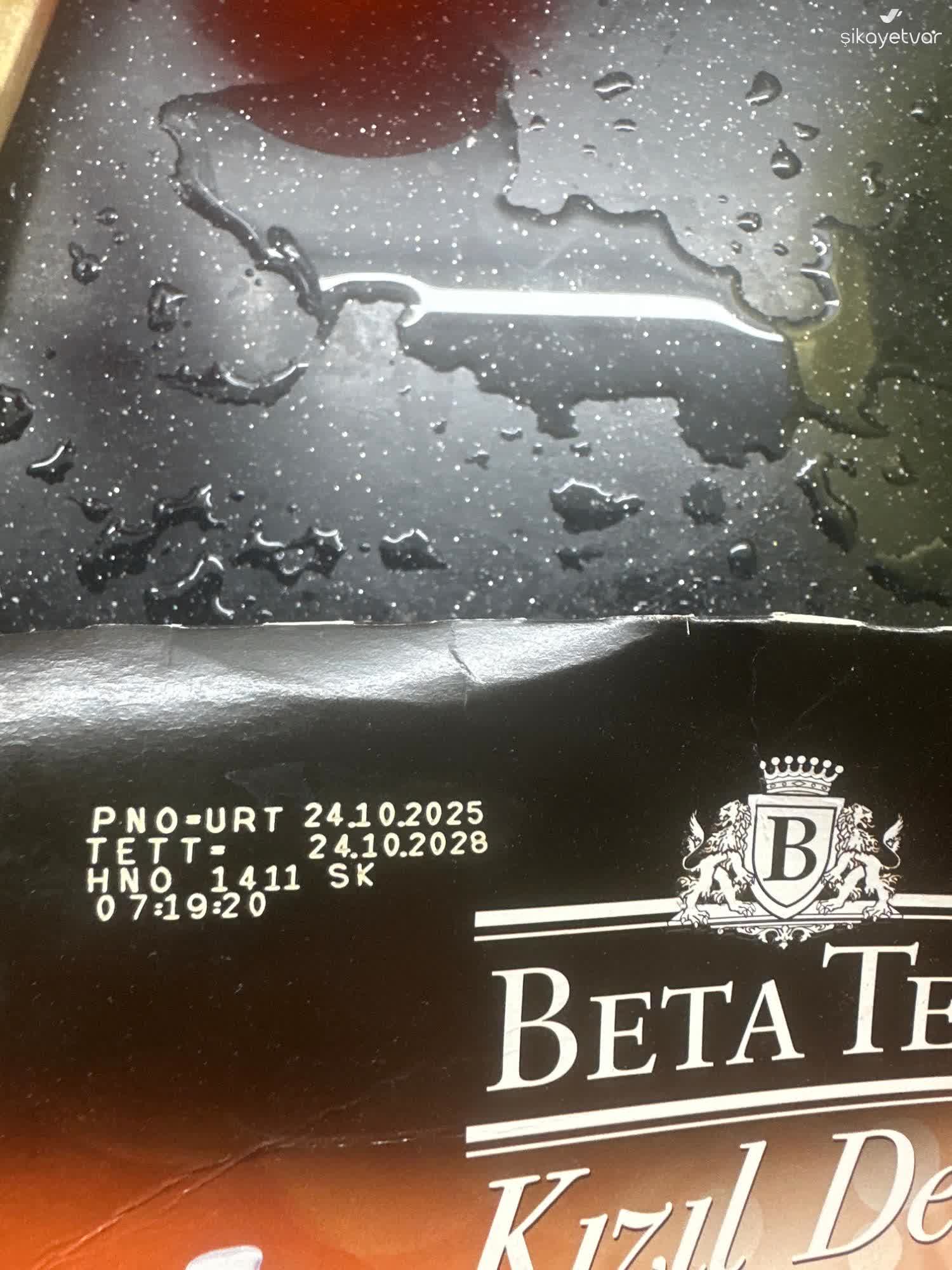 Aldığım Beta Tea Kızıl Dem Çayda Bayatlık Ve Kalite Sorunu - Şikayetvar