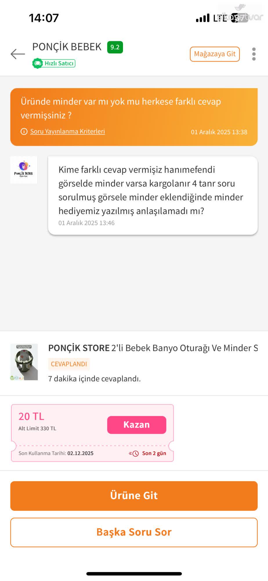 Ponçik Bebek Satıcıdan Saygısız Ve Ters Yanıt Aldım, Trendyol'un ...