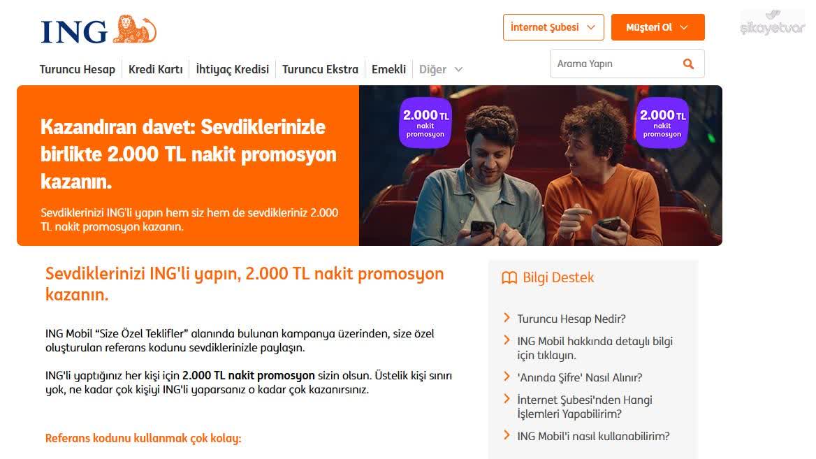 ING ING Bank Promosyonunda Hesap Türü Belirsizliği Mağduriyeti - Şikayetvar
