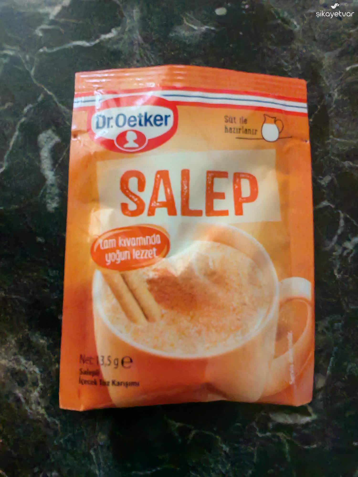 Yanıltıcı Ambalaj: Dr. Oetker Salep Tozunda %0,1 Gerçek Salep - Şikayetvar