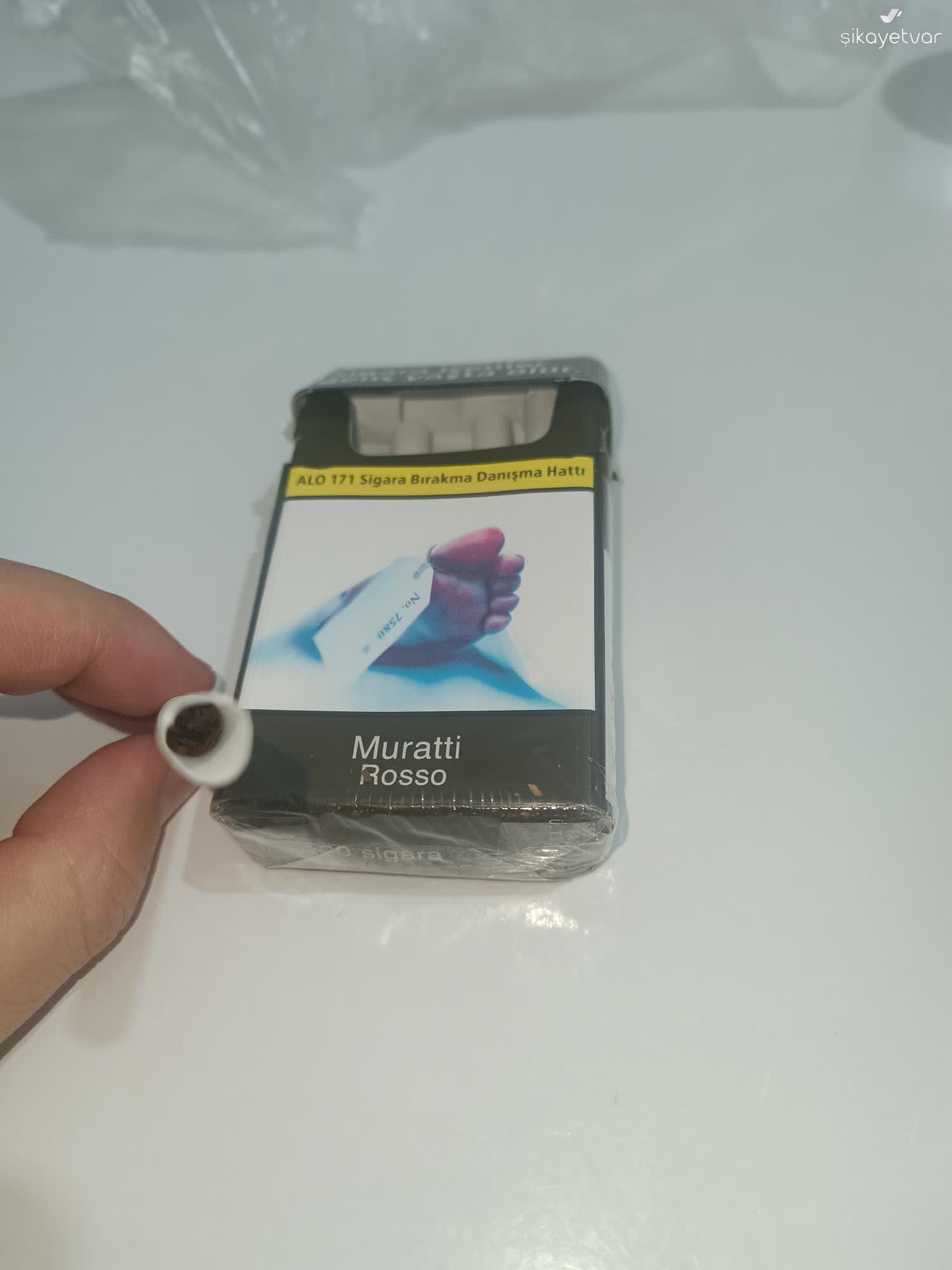 Philip Morris Muratti Rosso Sigara Paketi Tütünü Döküyor, Kalite Güveni Azaldı - Şikayetvar