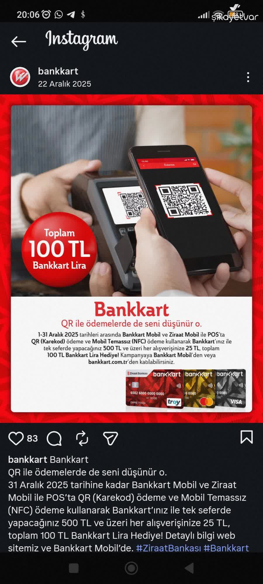 Ziraat Bankası Ziraat Bankkart QR Kampanyasında Alınması Gereken 25 TL ...
