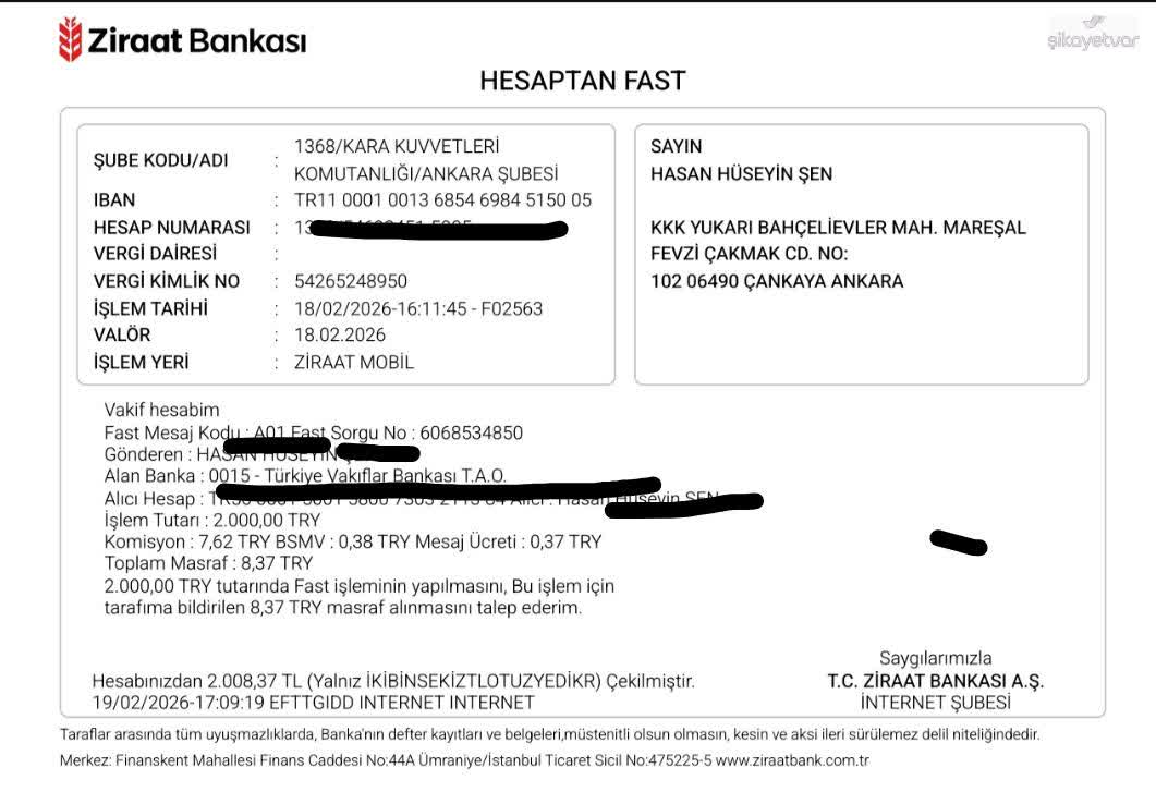 Ziraat Bankası Maaş Müşterisi Olmayanlara Uygulanan EFT/Havale ...