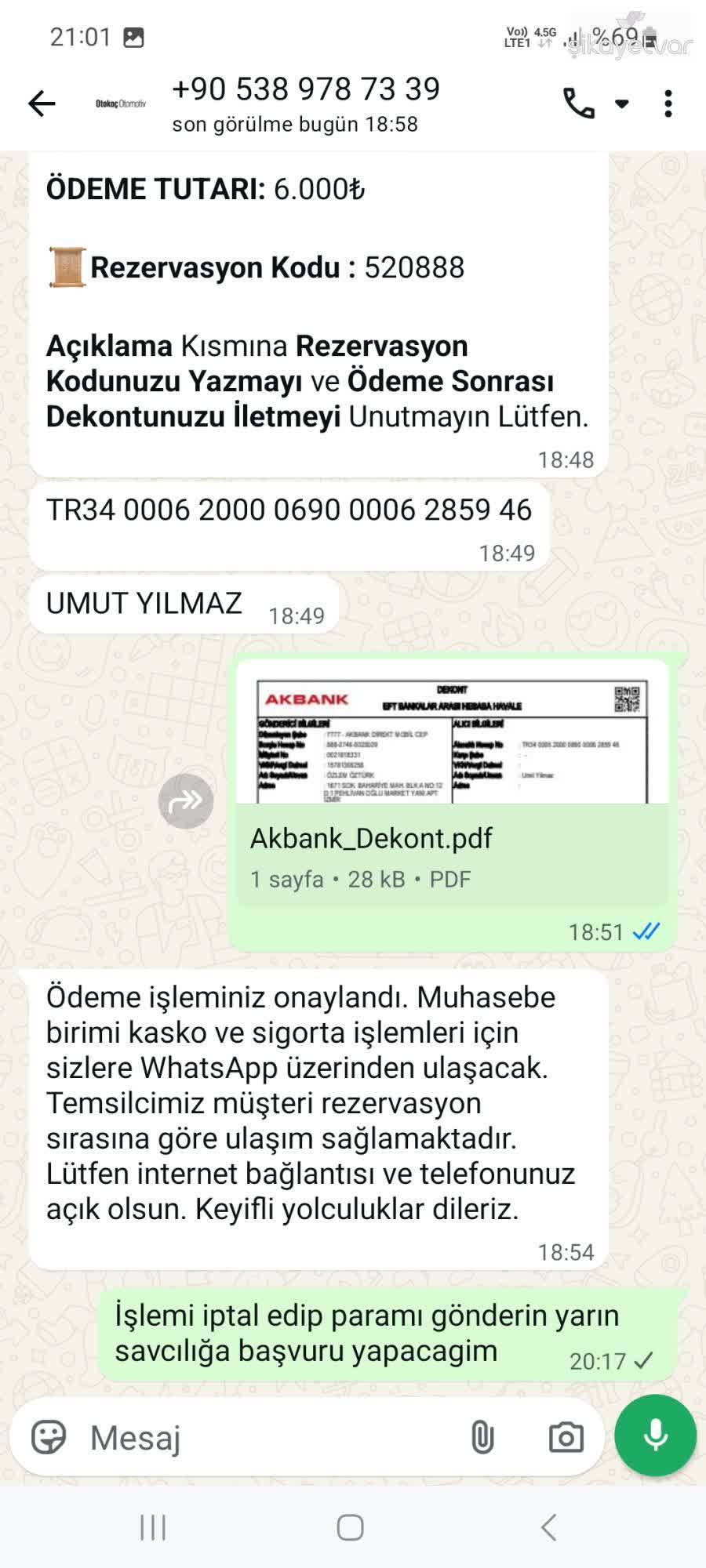 Otokoç İsmi Kullanılarak Yapılan Sahte Araç Kiralama Ve 6.000 TL Kayıp ...